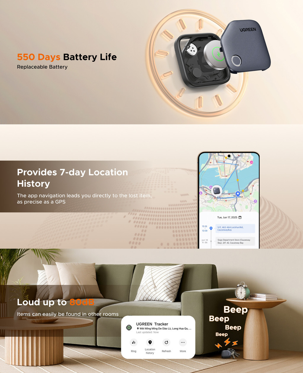 UGREEN Smart Finder AirTag For Samsung SmartThings Find Bluetooth ...