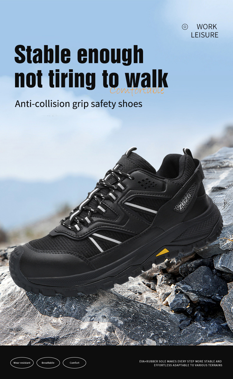New Safety Shoes Men MD Sole Lightweight Anti Slip Tahan Lasak Steel ...