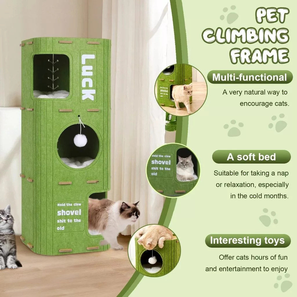 Cat Tower Cat Tree House Cat Bed Cat Nest Cat Scratching House Multi ...