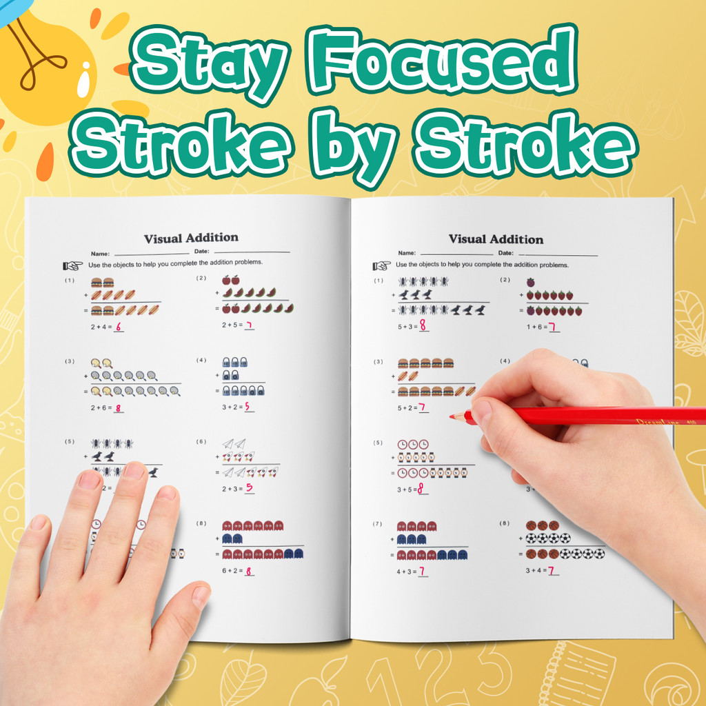 Addition Workbook Set for Kids : Visual Addition with Objects & Ten ...