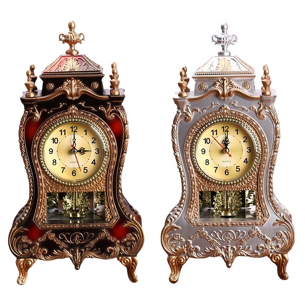【VARSTR】Vintage Style Table Clock Home Decorative Antique Clocks with ...