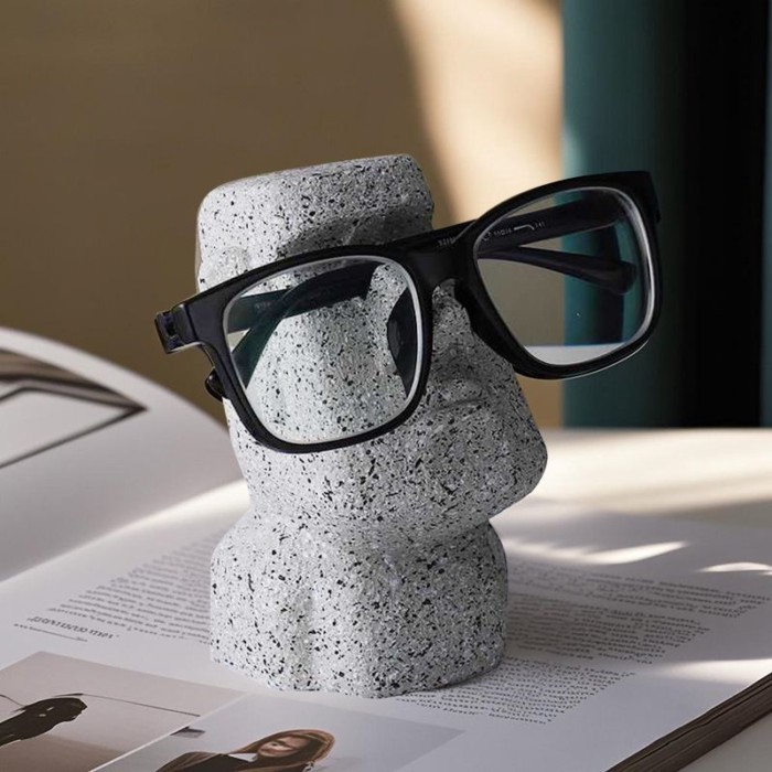 Moai Stone Glasses Frame Ornaments, Creative And Funny Office Desktop ...