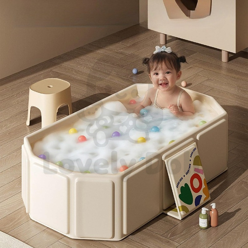 Foldable Baby Bathtub Toddlers Portable Collapsible Bath Tub Extra ...