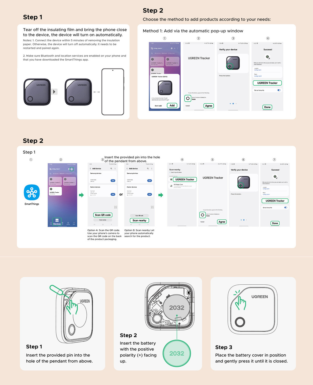UGREEN Smart Finder AirTag 2-Pack Bluetooth Tracker Security SmartTag ...