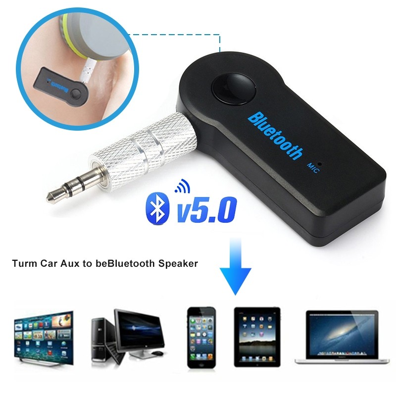MOTUS CAR AUX Wireless Receiver Bluetooth Adapter USB Mini Stereo Audio ...