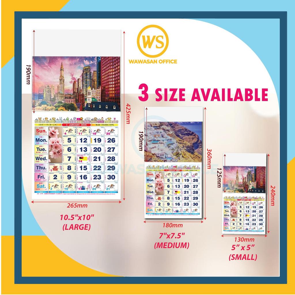 2026 Calendar 2026 (10pcs/Set) Kalendar Kuda 2026 / Wall Calendar 2026 ...