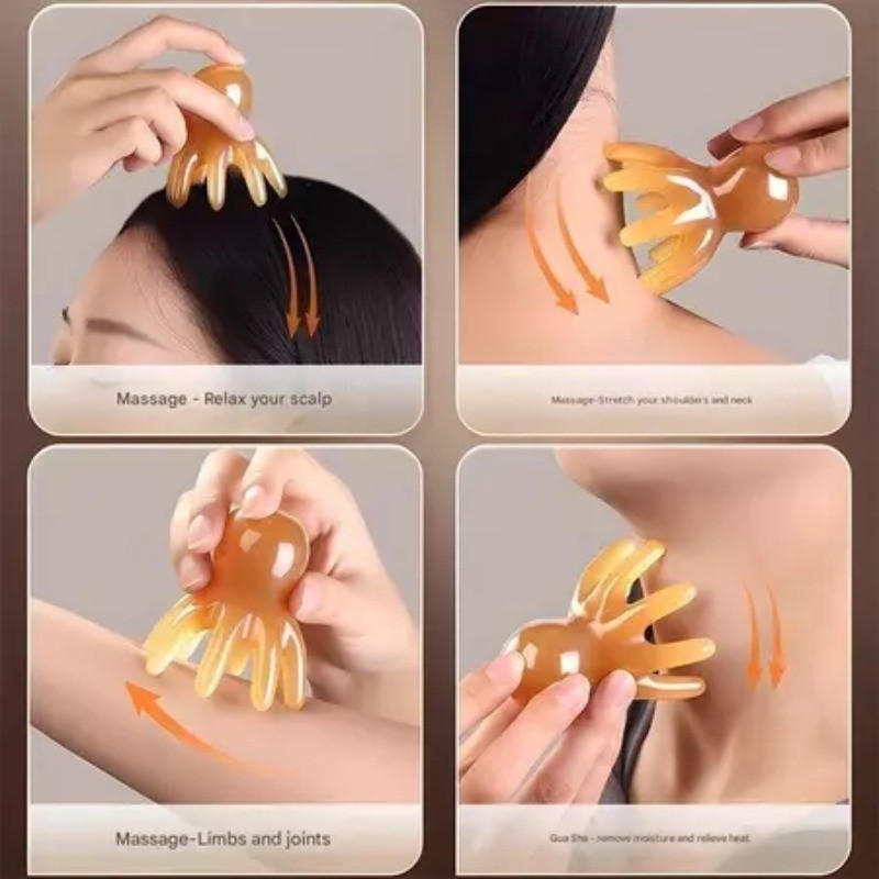 Octopus Massage Comb Head Body Facial Meridian Massage Tool Stimulating ...