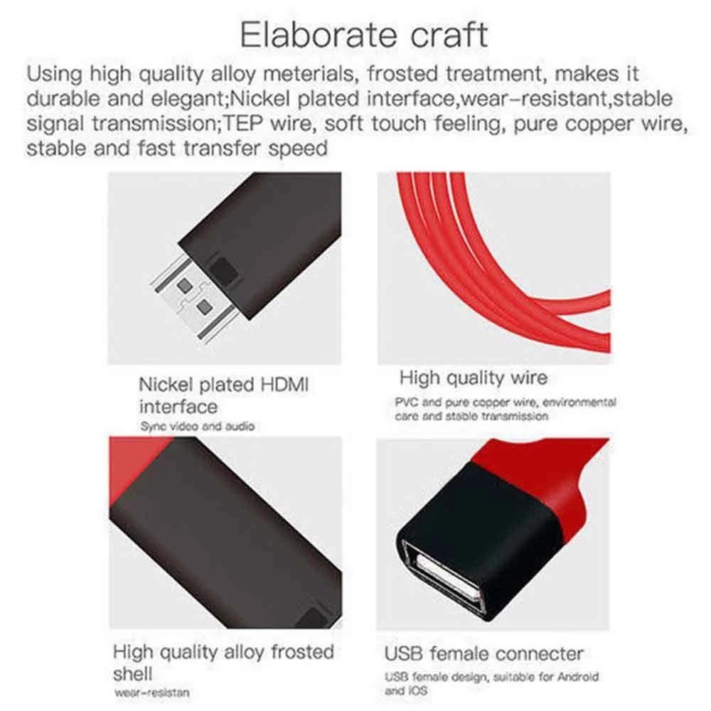 3 in1 USB Universal Mirascreen HDMI Same Screen Adapter Cable Phone ...