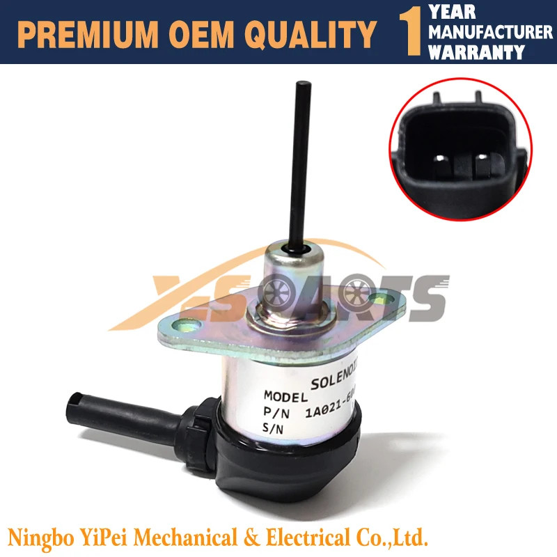 12V Fuel Shut Off Solenoid 1A021-60010 1A021-60015 for Kubota V2003 ...