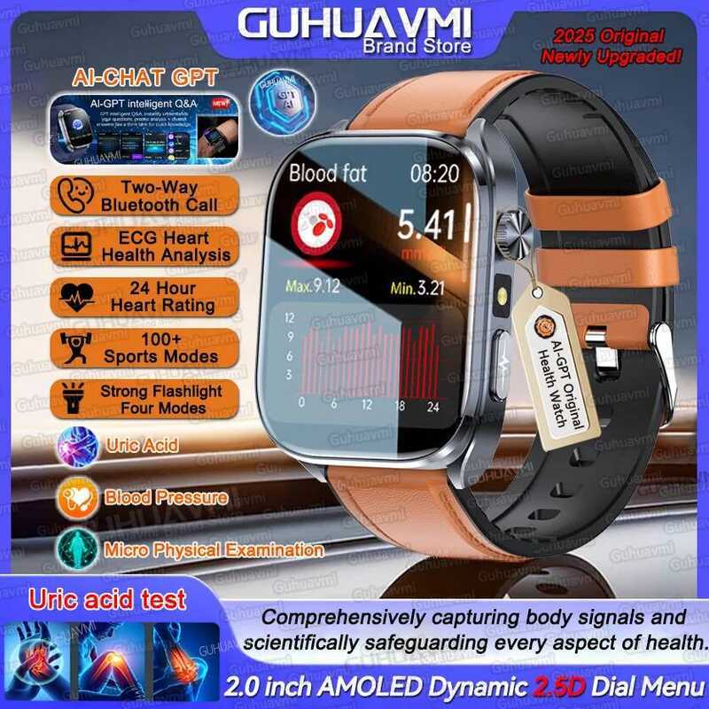 2025 New Body Fat Analysis Health Smart Watch For Men Women ECG Heart ...