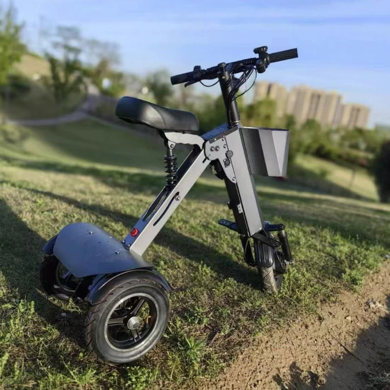 Folding two-person electric car mini three-wheeled electric mobility ...