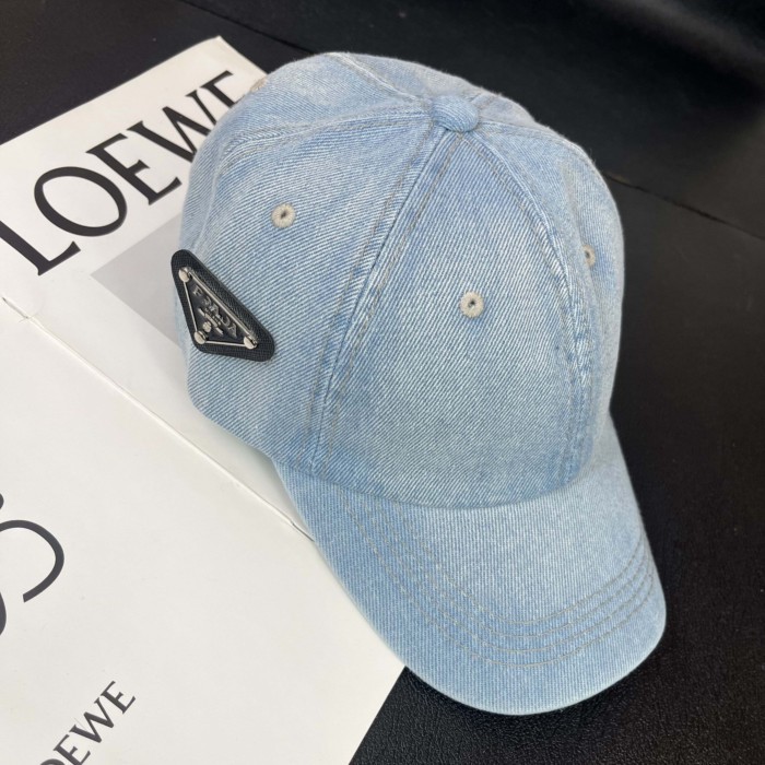 [New_PRADA] Same Style Inverted Triangle Logo Washed Cowboy Hat For ...