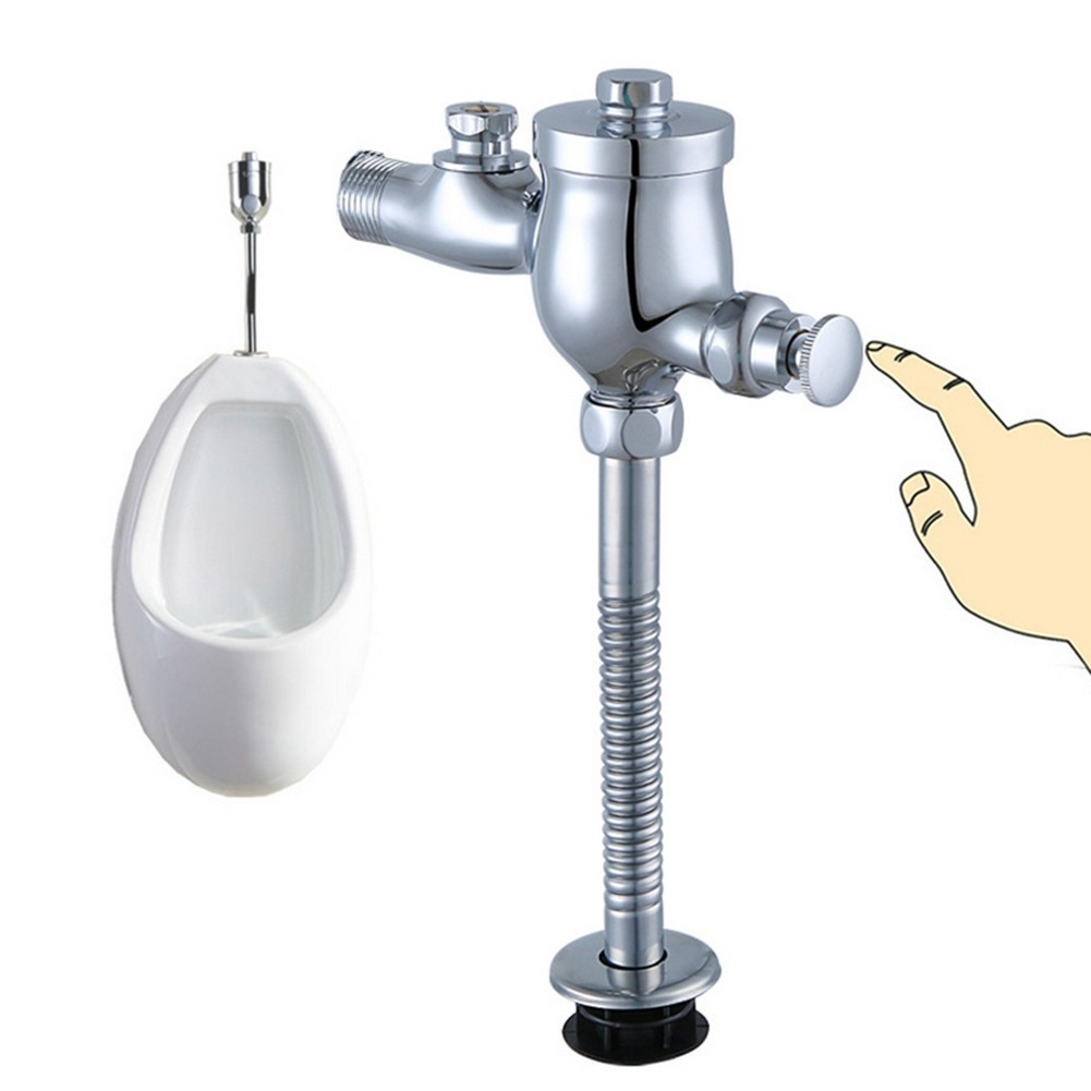 [BIG SALE] G1/2 Copper Time Delay Push Button Urinal Button Flush Valve ...