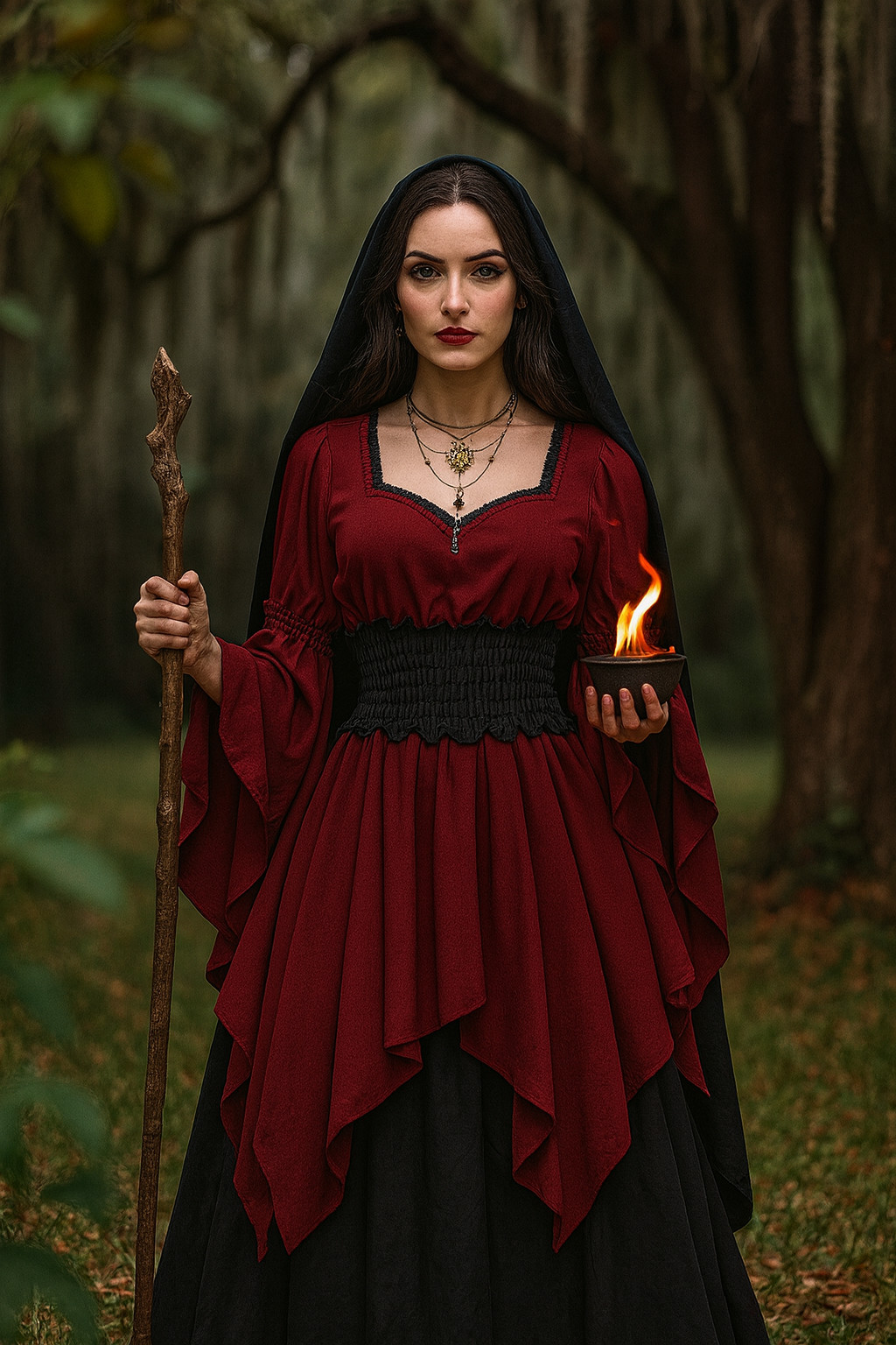 MYLITTLELASS Adult Medieval Witch Dress for Women Vintage Gothic Gown ...