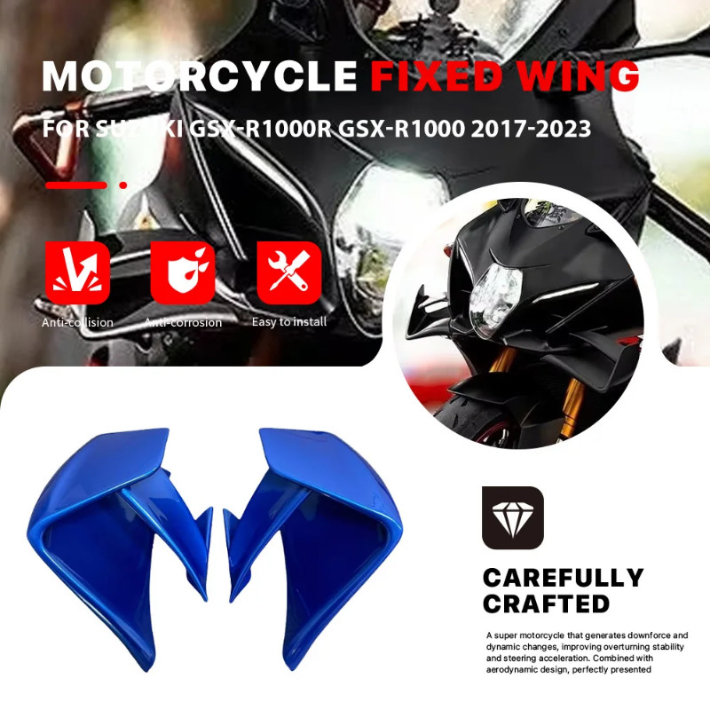 Motorcycle Winglets Fixed Wing Spoiler Fairing For SUZUKI GSX-R1000R ...