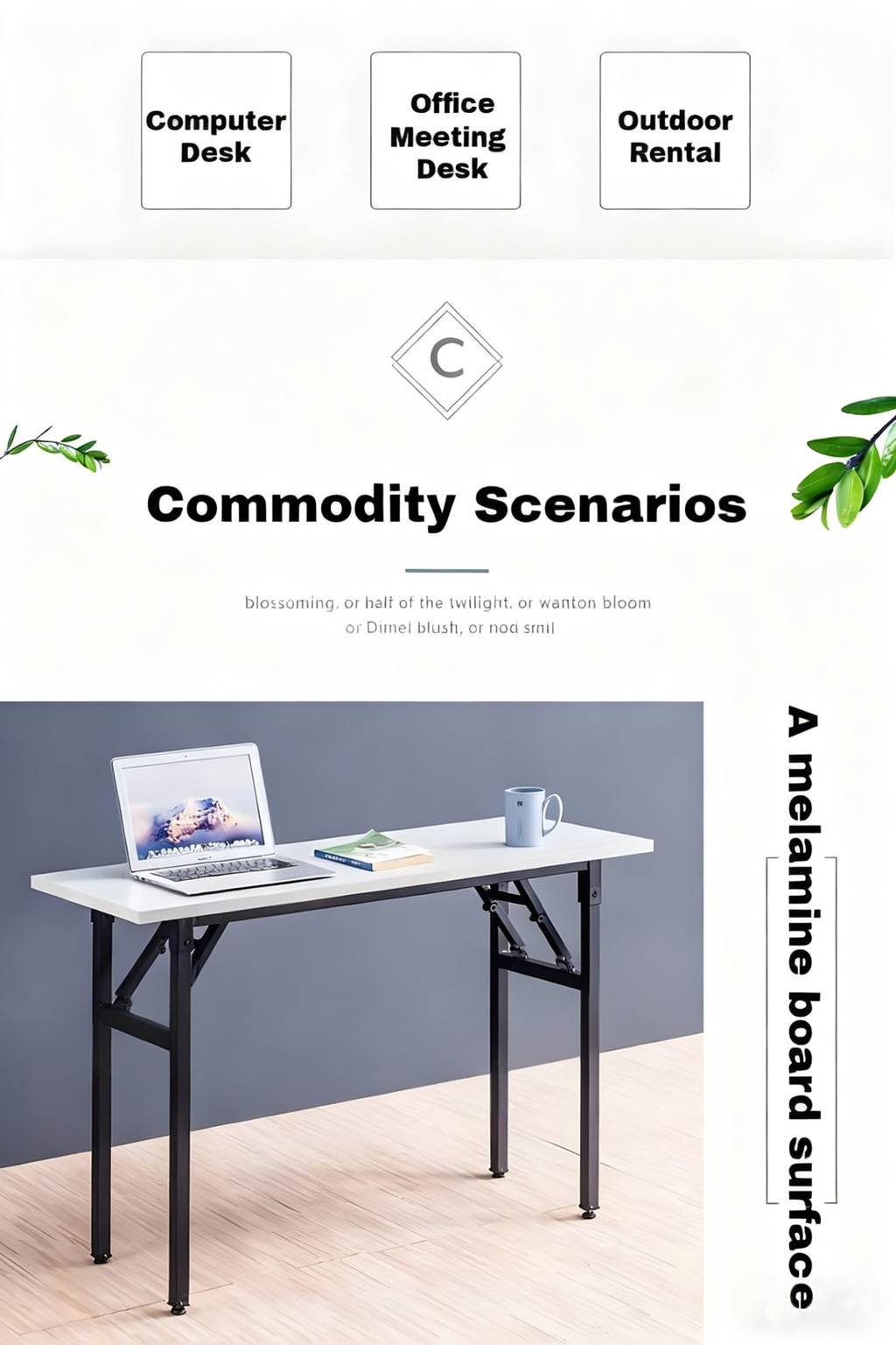Meja Lipat Folding Table Meja Murah No Need Assemble Table easy clean ...