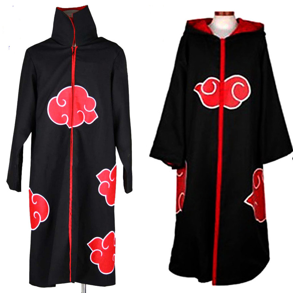 Cosplay Costume Narut Akatsuki Cloak Anime Red Cloud Robe Halloween ...