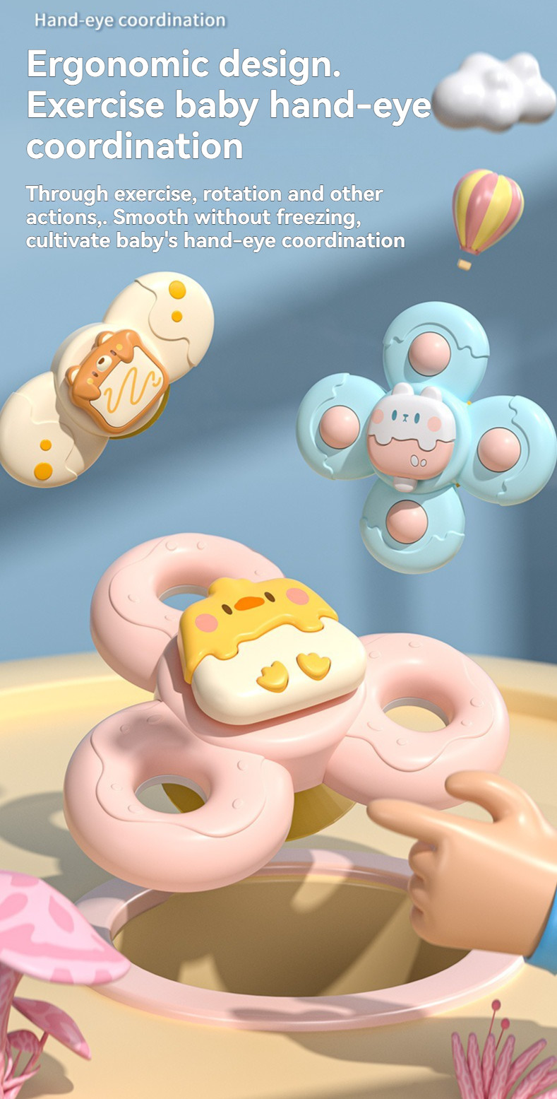 Mainan Bayi Bath Toys Finger Spinning Cartoon Spinner Toy Baby Kids 1 ...