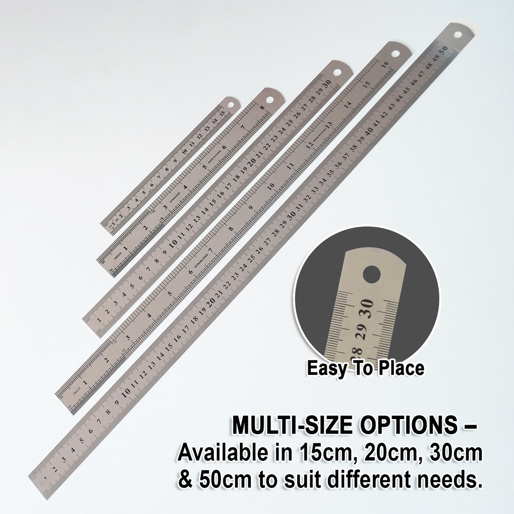 10Q High Precision Steel Ruler Dual Scale Inch CM Measuring Tool for ...