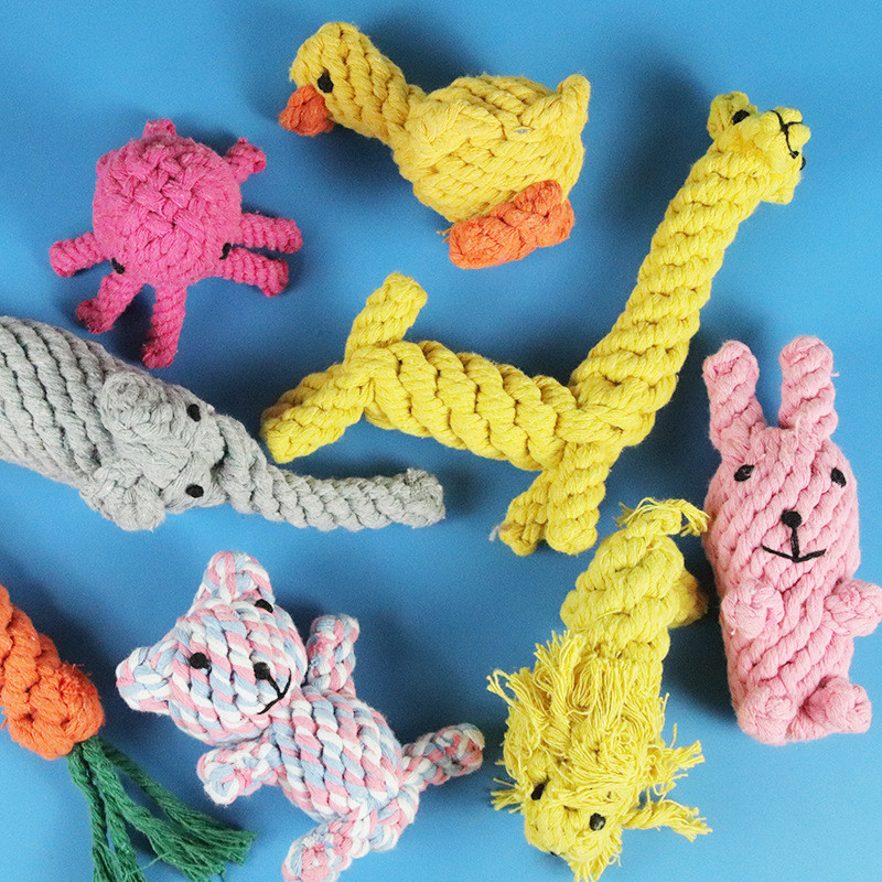 Pet Chew Bite Bone Rope Toy Cute Animals Puppy Dog Biting Chewing Toys ...