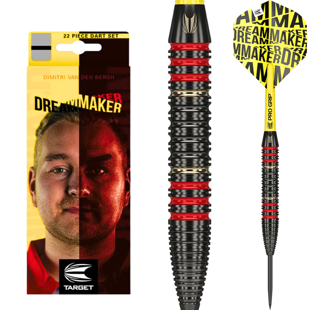 TARGET STEEL TIP DARTS - 22G TEAM PRO DIMITRI VAN DEN BERGH DREAM MAKER ...