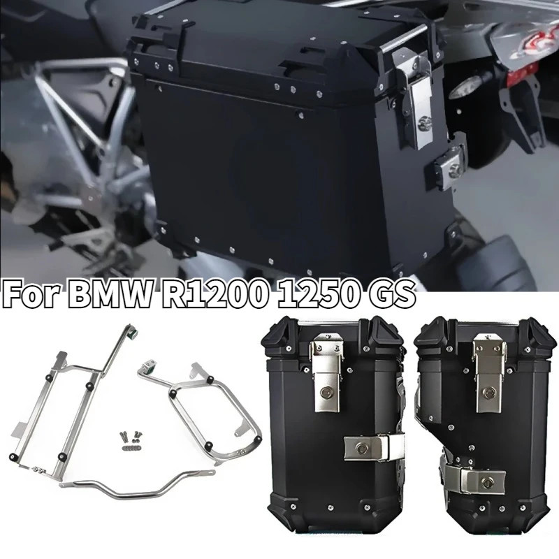 Motorcycle 38L Side Boxes Luggage Panniers Waterproof Saddlebag Bracket ...