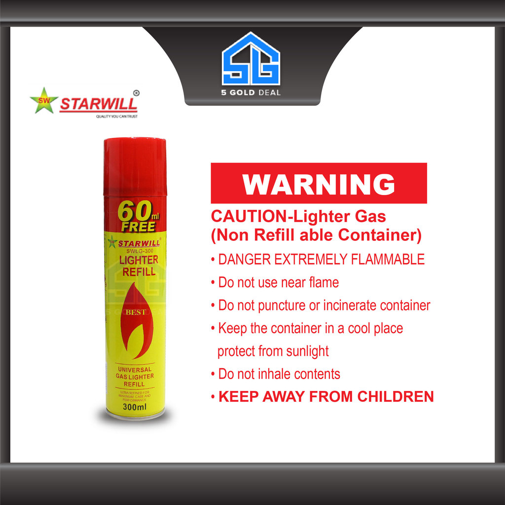 STARWILL High Purity Universal Gas Lighter Butane Refill Pemetik Api ...