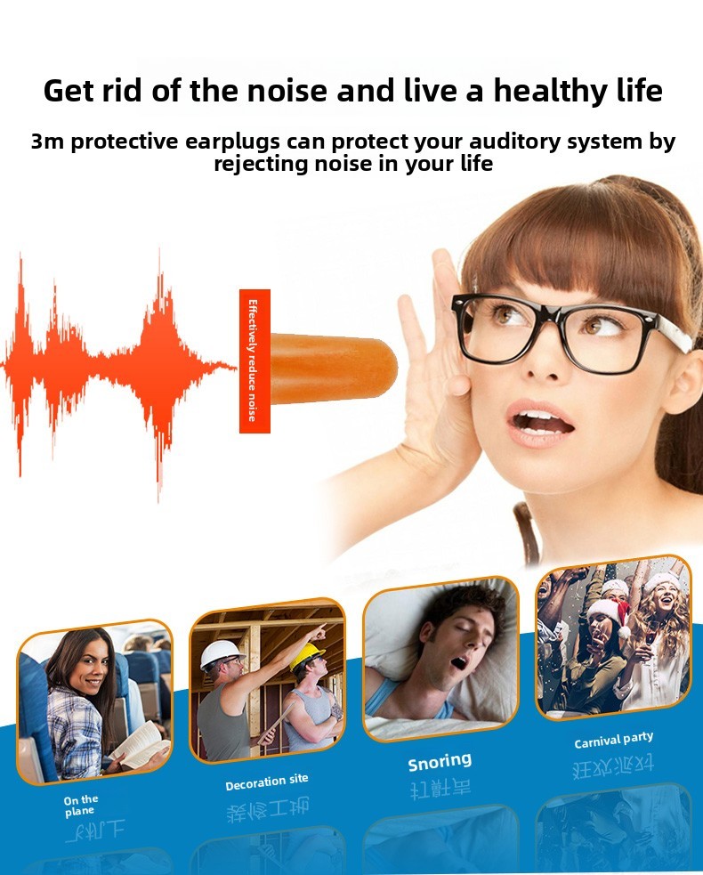 3M Sound Insulation Earbuds 1110 Anti-Noise Sleep Learning Work with ...