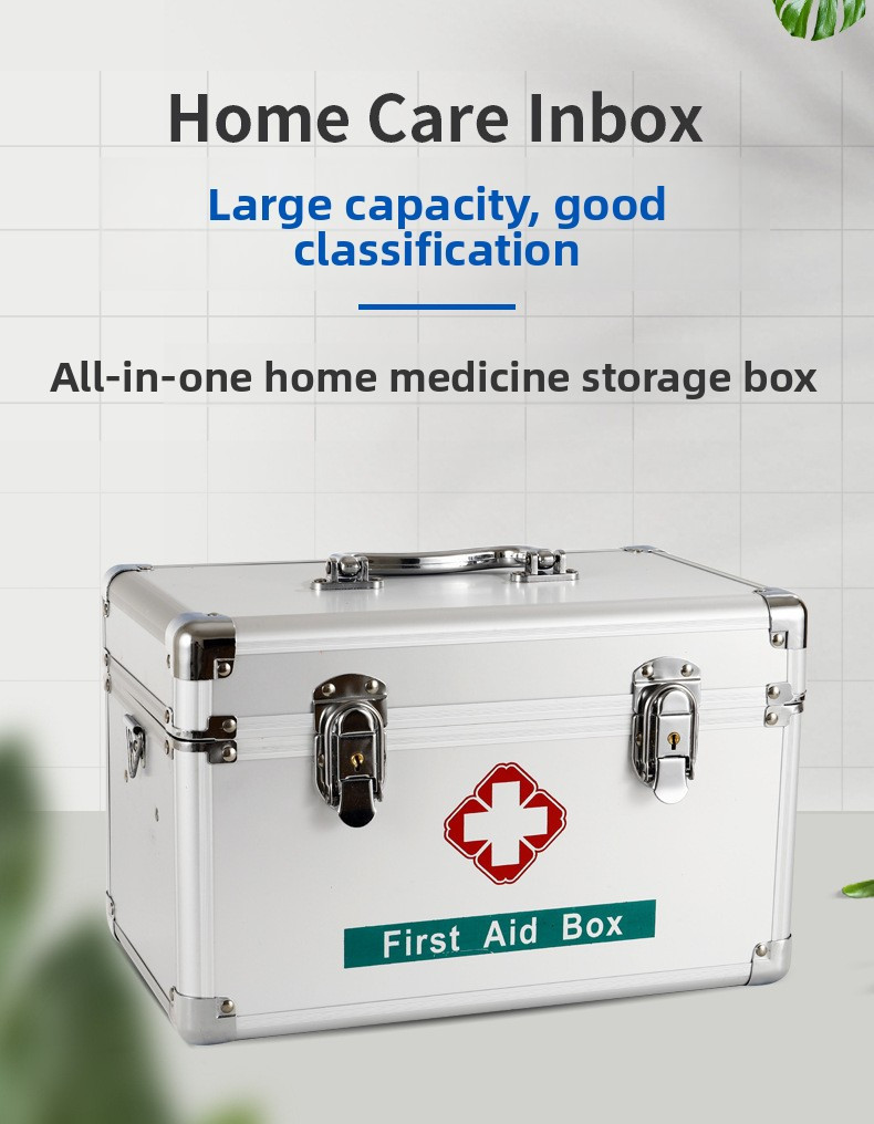 Family Medical Kit (Empty Box) Aluminum Alloy Large Capacity First Aid ...
