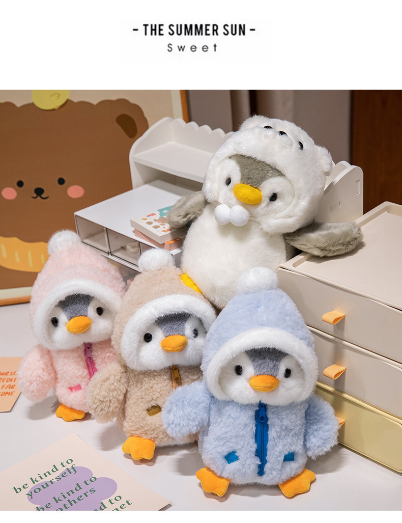 Cross-Dressing Penguin Doll Hat Penguin Plush Toy Soothing Rag Doll ...
