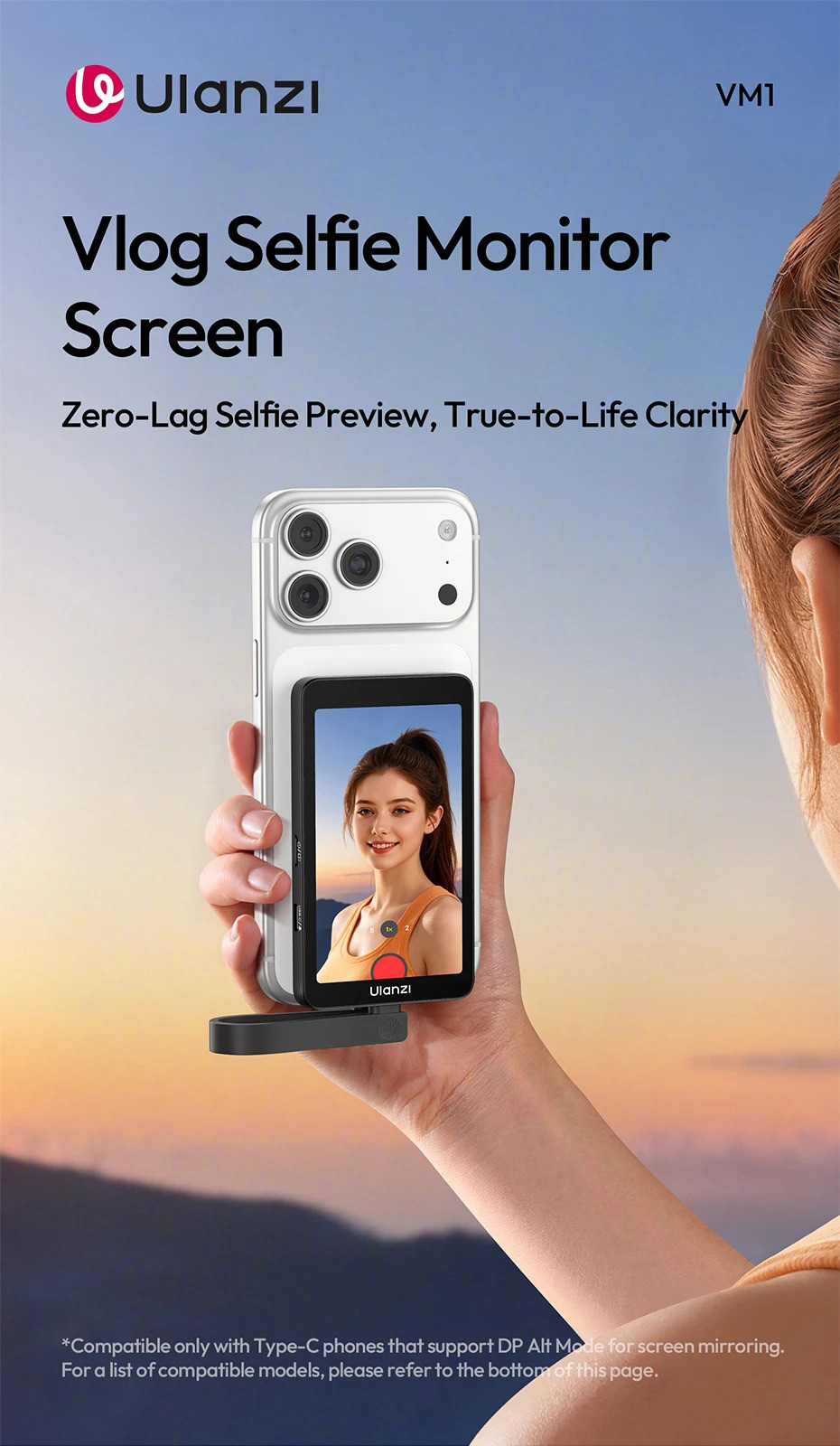 Ulanzi VM1 Vlog Selfie Monitor Screen for iPhone 17 16 15 Selfie ...