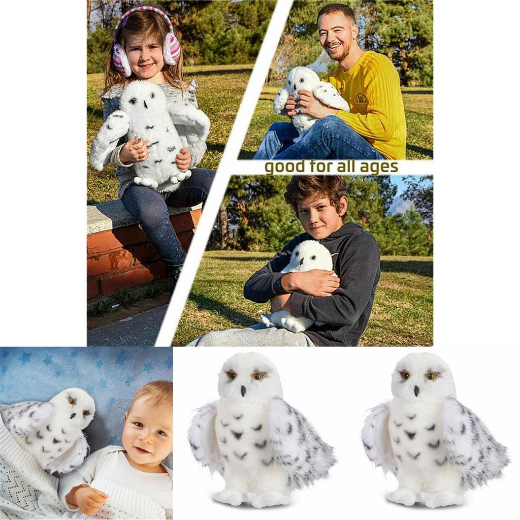 Wizard Playful Snowy Owl Plush Toy Soft And Fuzzy Stuffed Doll Holiday ...