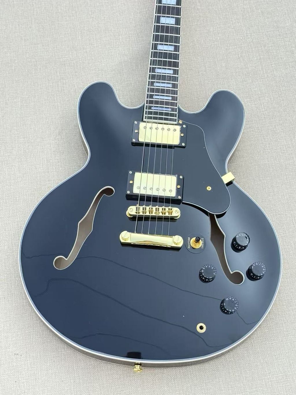 Gibson ES-335 ES335 Electric Guitar Black Semi Hollow Body Professional ...