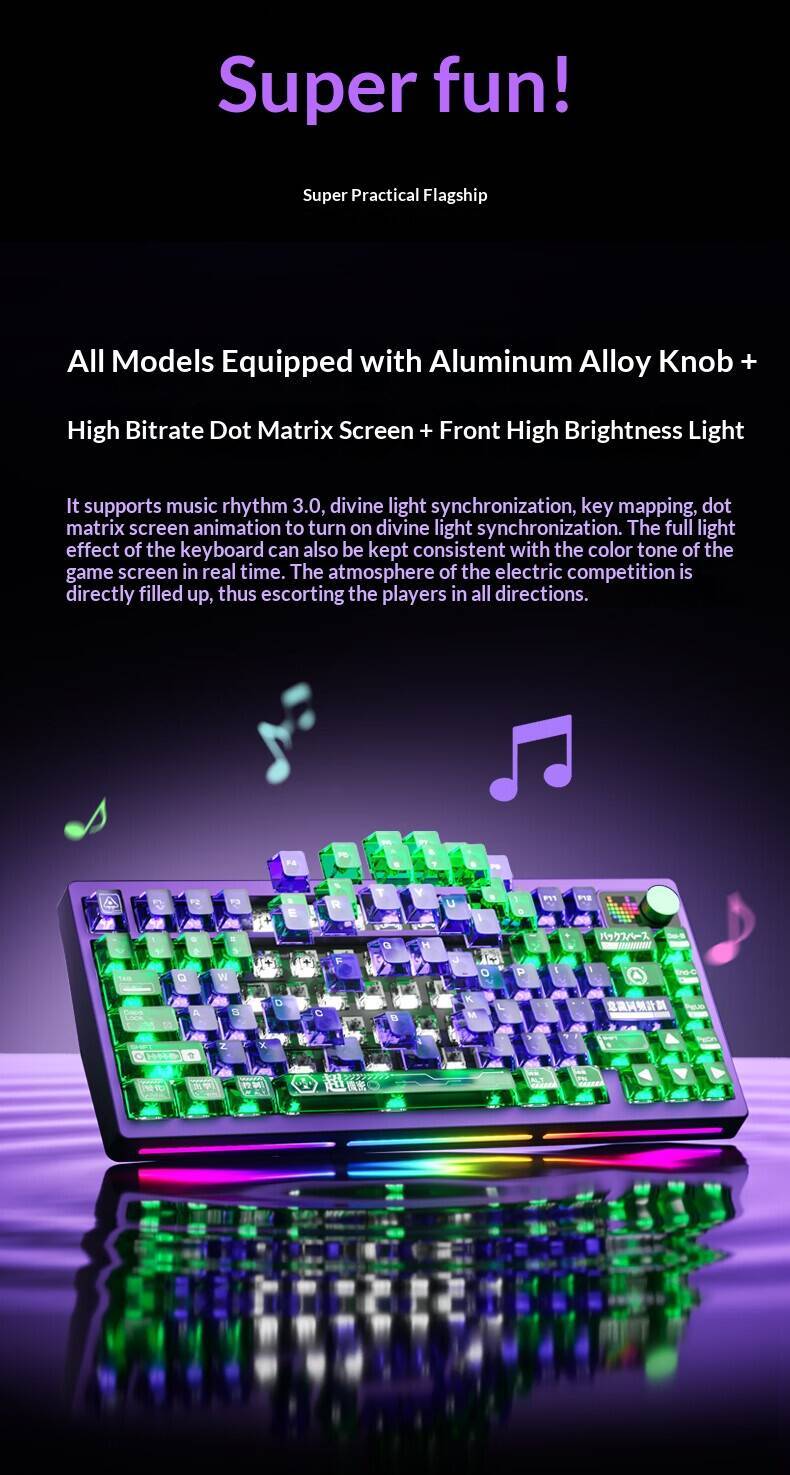 PMO P75 Customized Mechanical Keyboard with Triple Modes (2.4G/Wireless ...