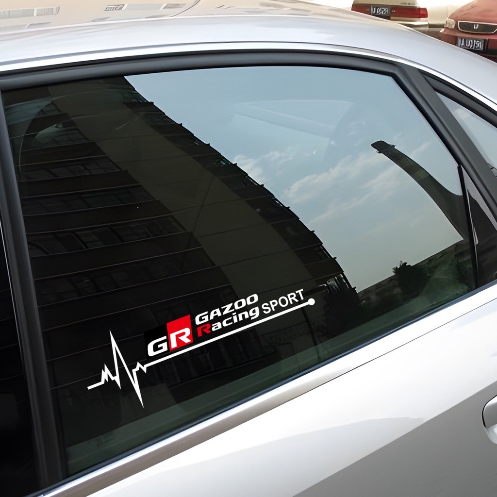 2 Pcs Reflective Car Stickers GAZOO RACING GR Sport Emblem Logo Sticker ...
