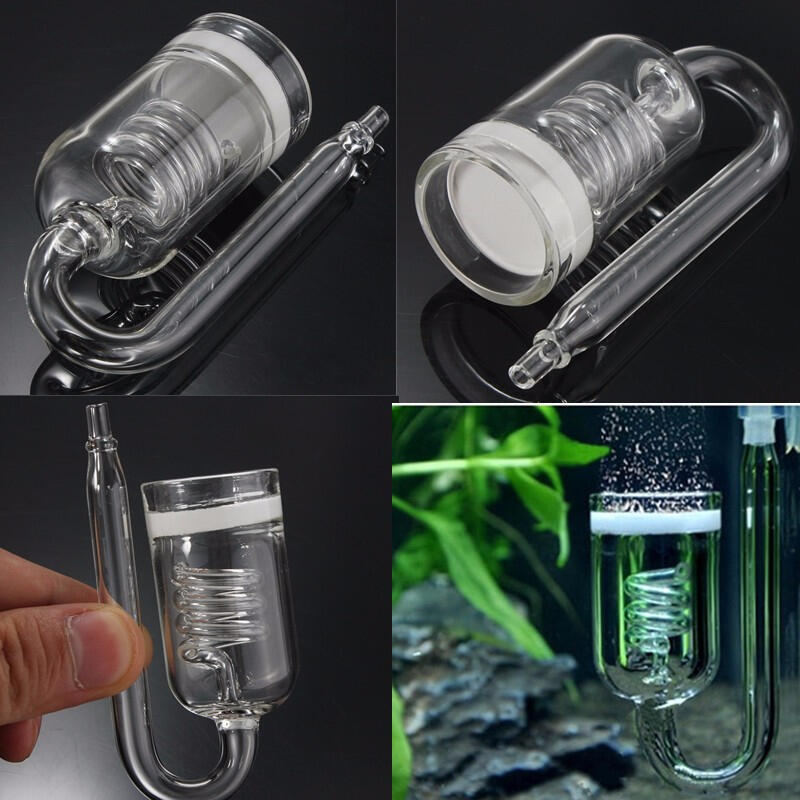 Water Plant Tank CO2 Carbon Dioxide Glass Refiner Built-in Spiral ...