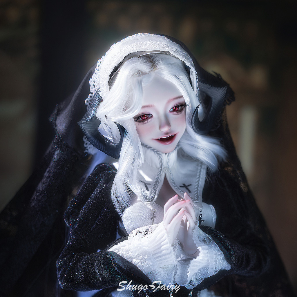 BJD Doll 1/4 Cassandra Fullset C Bariy Big Chest Body Demon Goat Horn ...