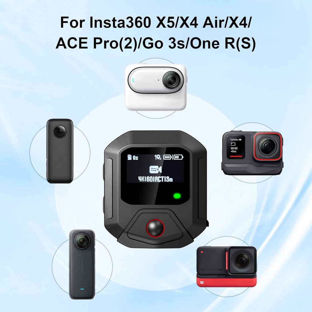 GPS Bluetooth Remote Control For Insta360 X5, X4Air, X4, X3, ACE, ACE ...