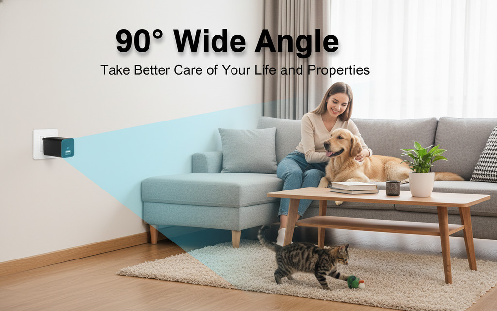 Plug-in Camera, 1080P FHD Video, 2-in-1 Smart Function, Wall Power ...