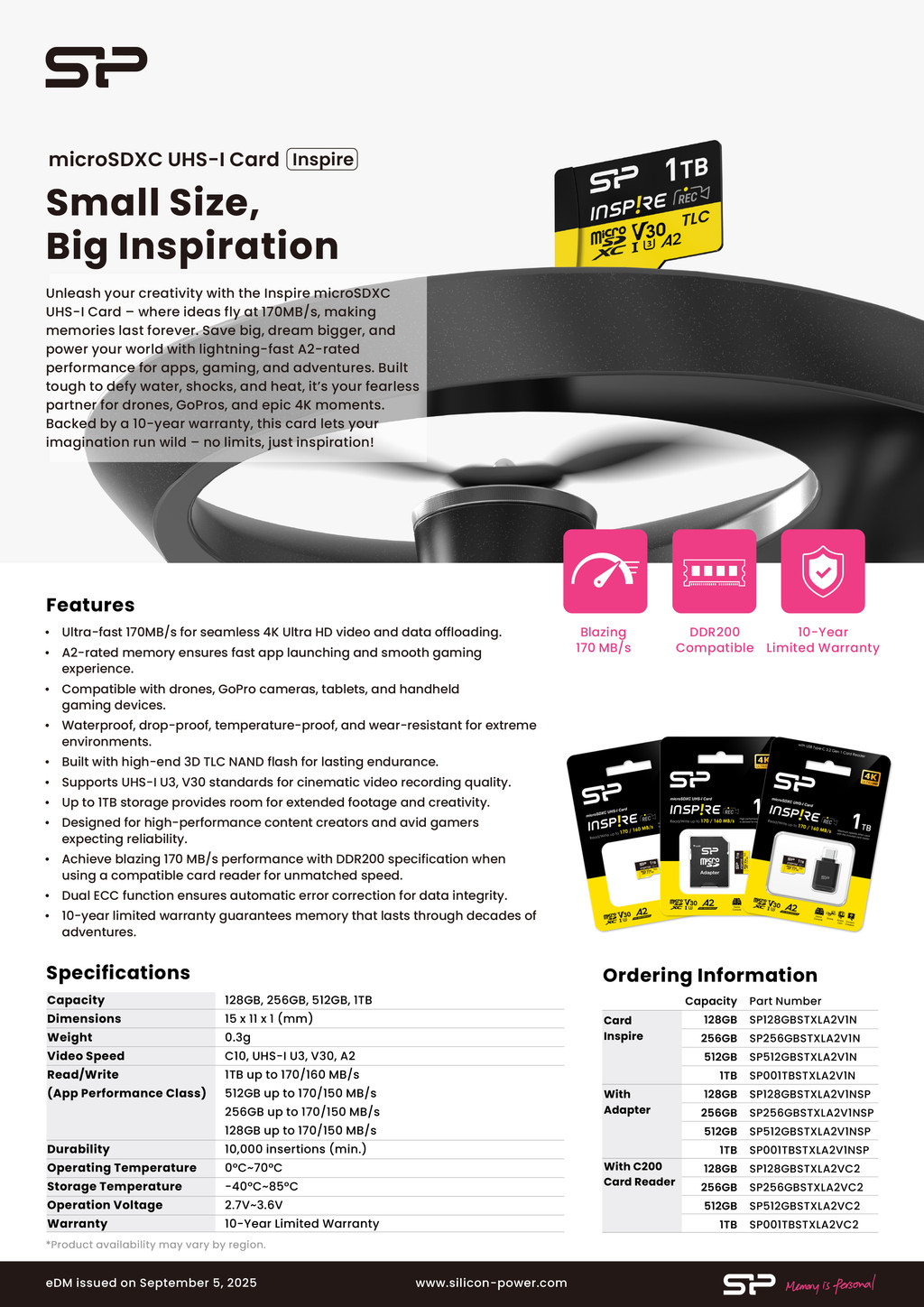 SP Silicon Power Inspire microSDXC UHS-I Card | High Performance A2 V30 ...