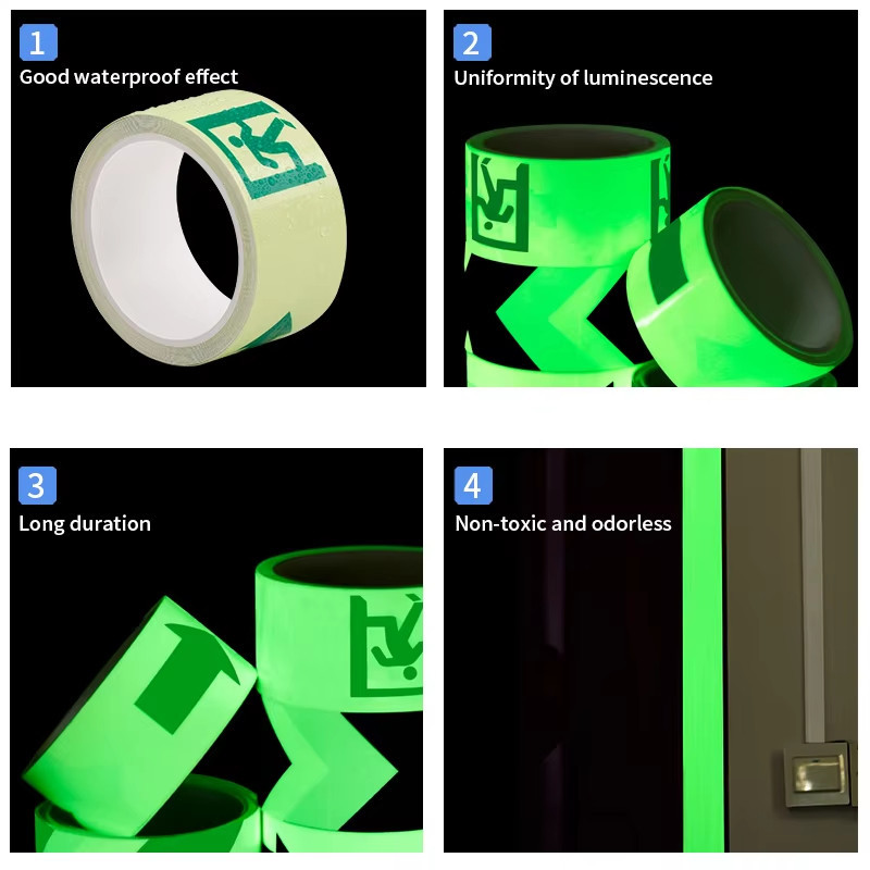 5M Stair Floor Warning Tape Safety Fluoresce/Luminous Reflective ...