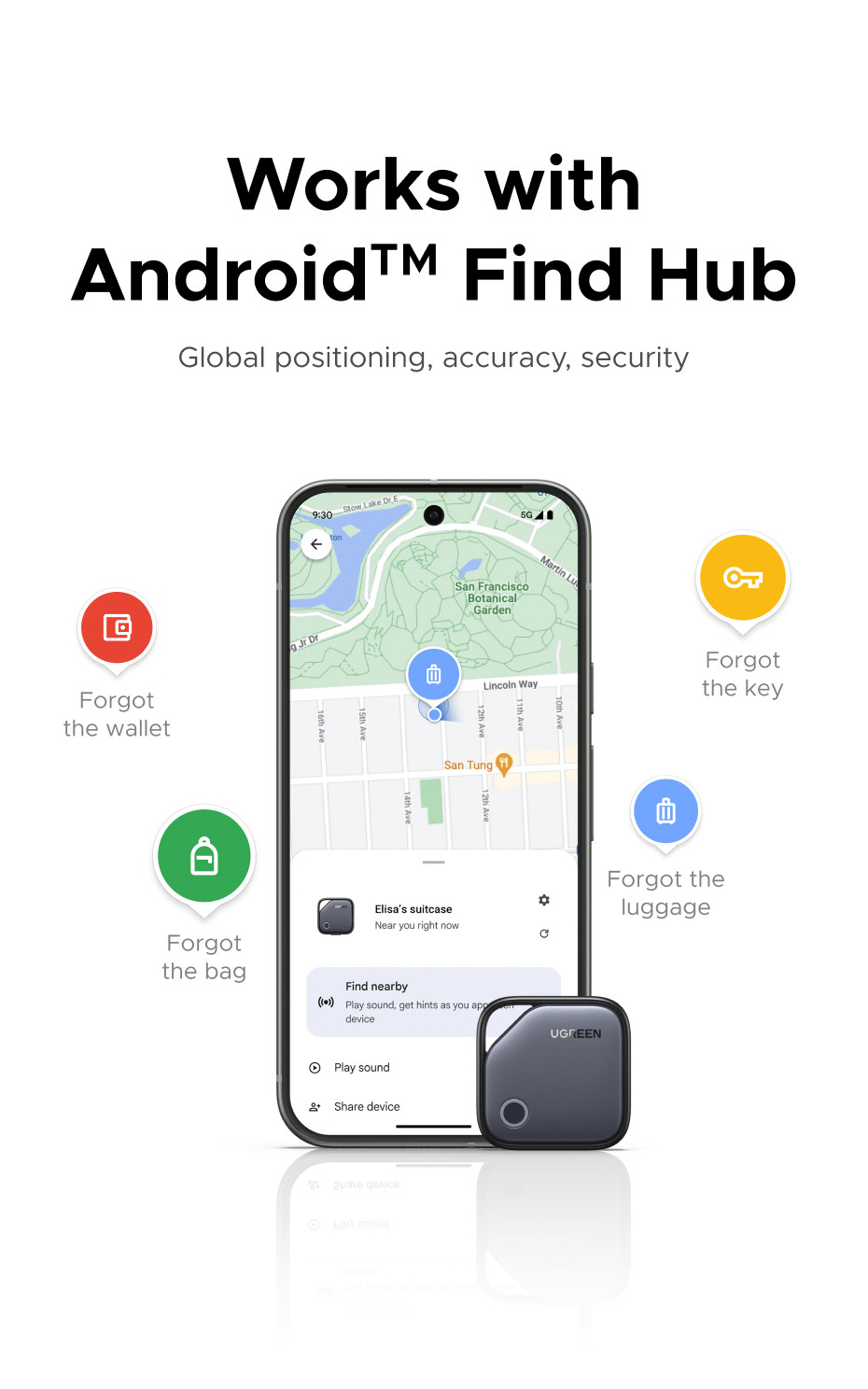 UGREEN Smart Finder AirTag For Android Find Hub Bluetooth Global ...