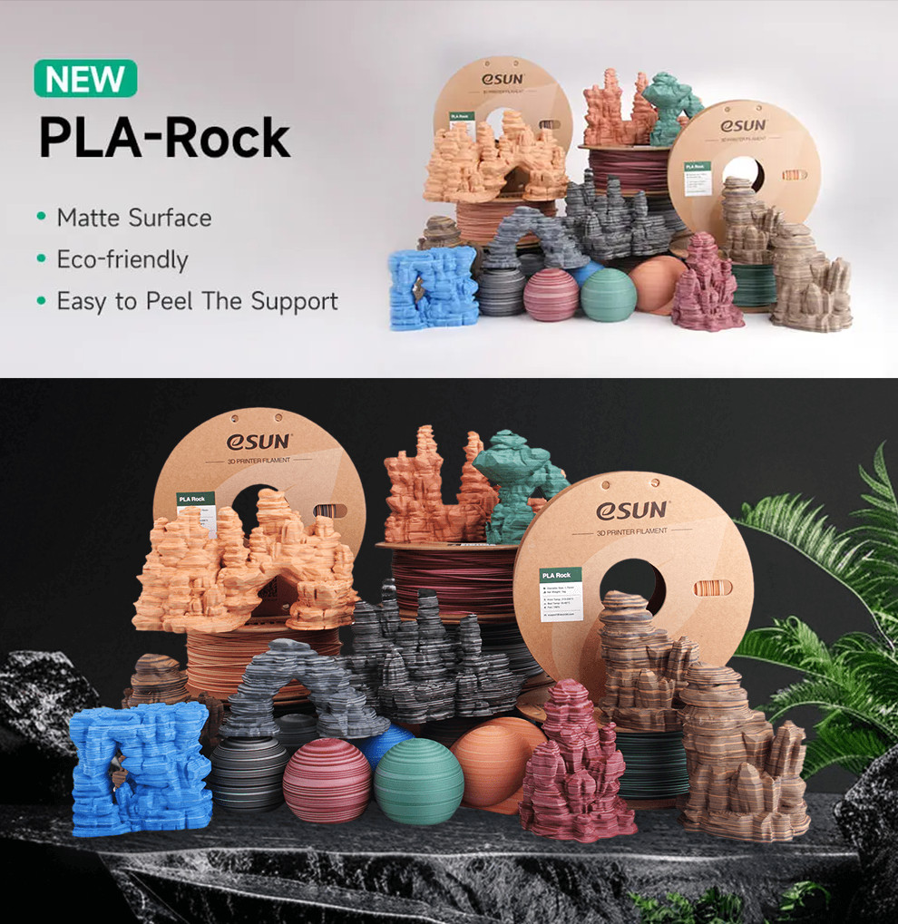 eSun PLA Rock Filament 1.75mm, Dual Gradient PLA Matte Filament, 1KG ...