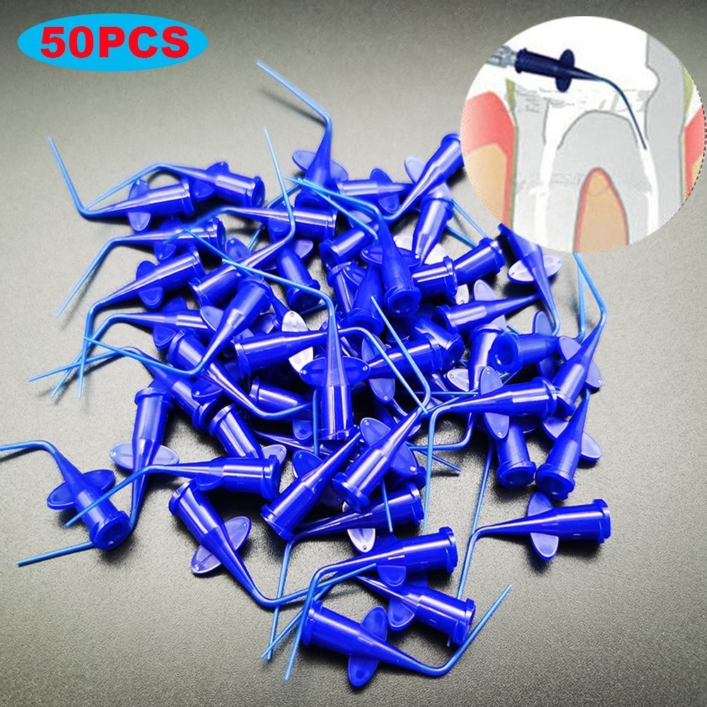 50Pcs/set Dental Disposable Plastic Syringe Tip Endo Irrigation Root ...