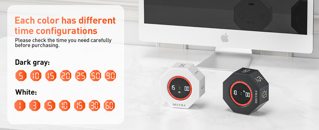 Octagon Pomodoro Timer Clock G Sensor Gravitational Flip 1/3/5/15/25/30 ...