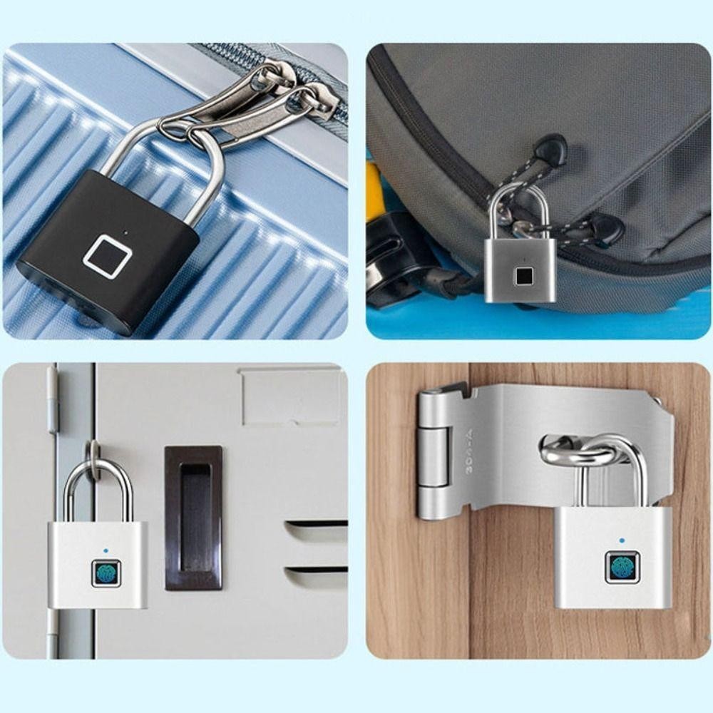Fingerprint Smart Padlock Waterproof Keyless Mini Door Lock ...