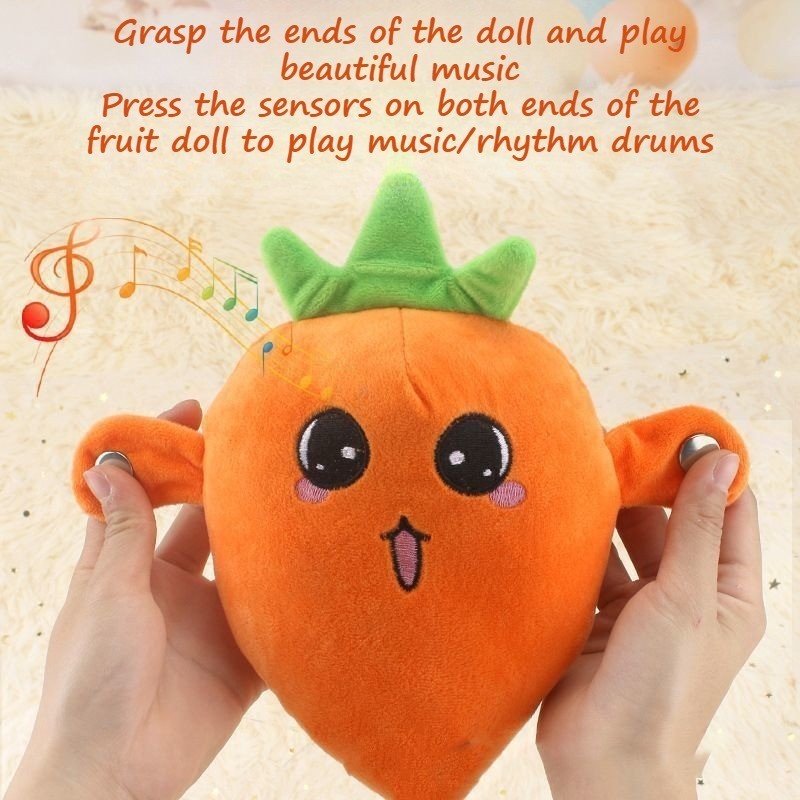 Kids Toy Fruit Induction Beat Piano Plush Toy Body-Sensing Music Toy ...