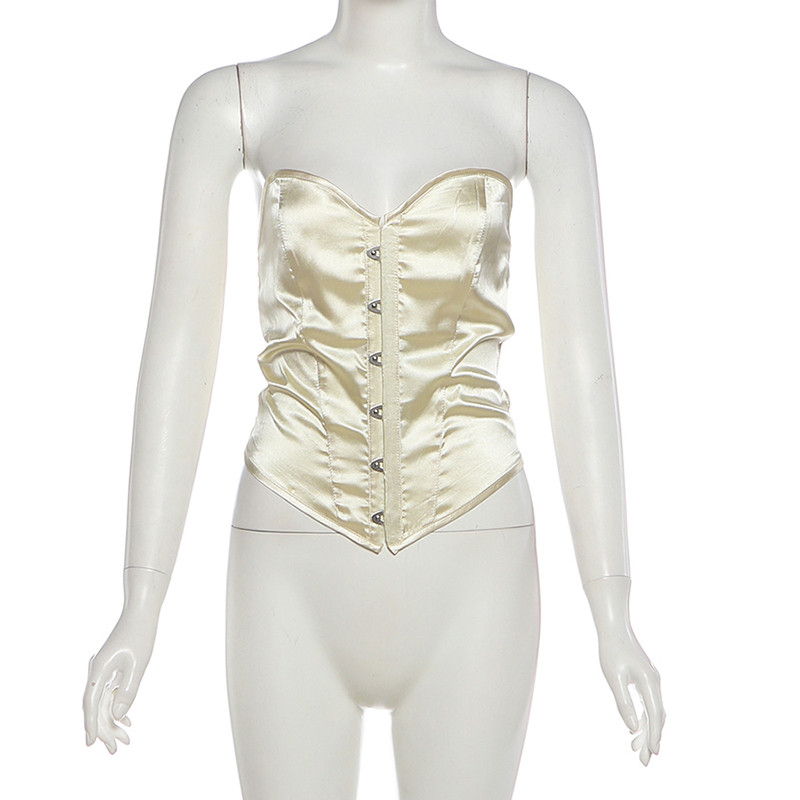Weird Puss Christmas Sexy 2 Piece Set Women Invisible Button Corset Top ...