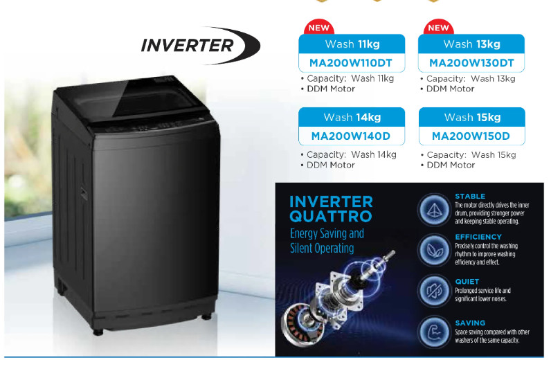 [Delivery Within 5 Days] Midea Inverter Top Load Washer | 11 Kg | 13 Kg ...