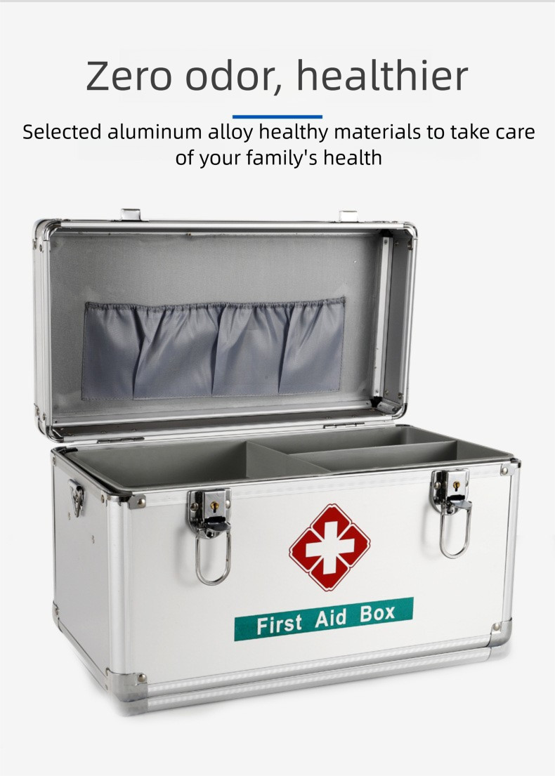 Family Medical Kit (Empty Box) Aluminum Alloy Large Capacity First Aid ...